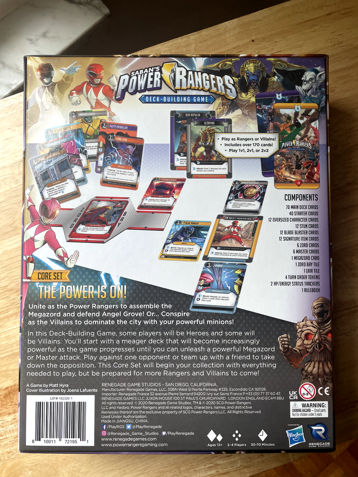Saban's Power Rangers Deck Building Card Game Renegade 2020 New Open ...