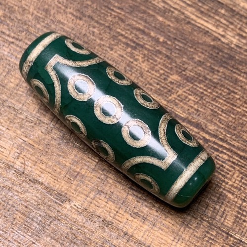 21 Eyes Tibet Green Dragon Scale Agate Old Dzi Bead Amulet Pendant Gift ...