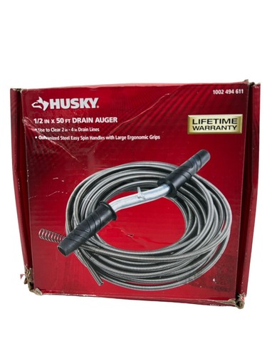 Husky Drain Auger 1/2 in. x 50 ft 1002494611 883652829713| eBay