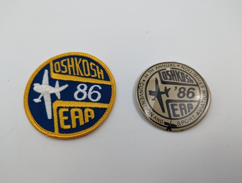 Oshkosh WI EAA Air Show 1986 Patch & Button Pin Aviation Aircraft ...