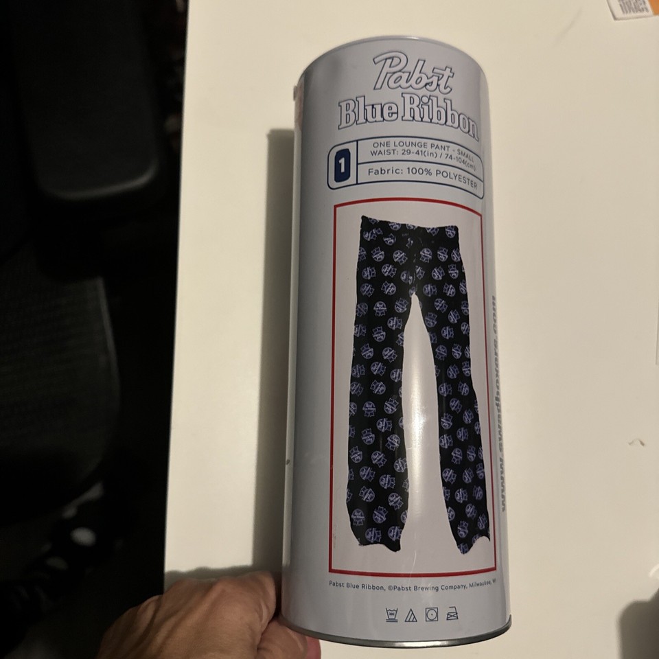 SWAG PABST BLUE RIBBON MEN'S BEER LOUNGE PANTS IN A CAN. SZ S | eBay