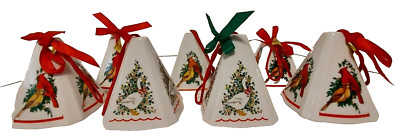 VINTAGE JASCO CHRISTMAS POTPOURRI BELL SHAPE ORNAMENT CARDINALS RED ...