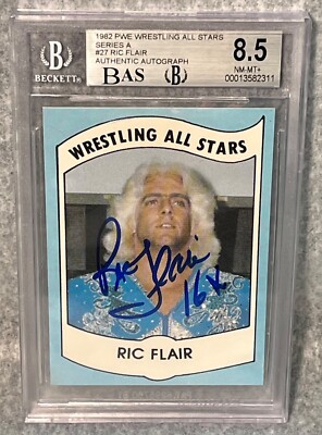 1982 Wrestling All Stars RIC FLAIR Rookie Card BGS 8.5 With 9 Auto RC ...