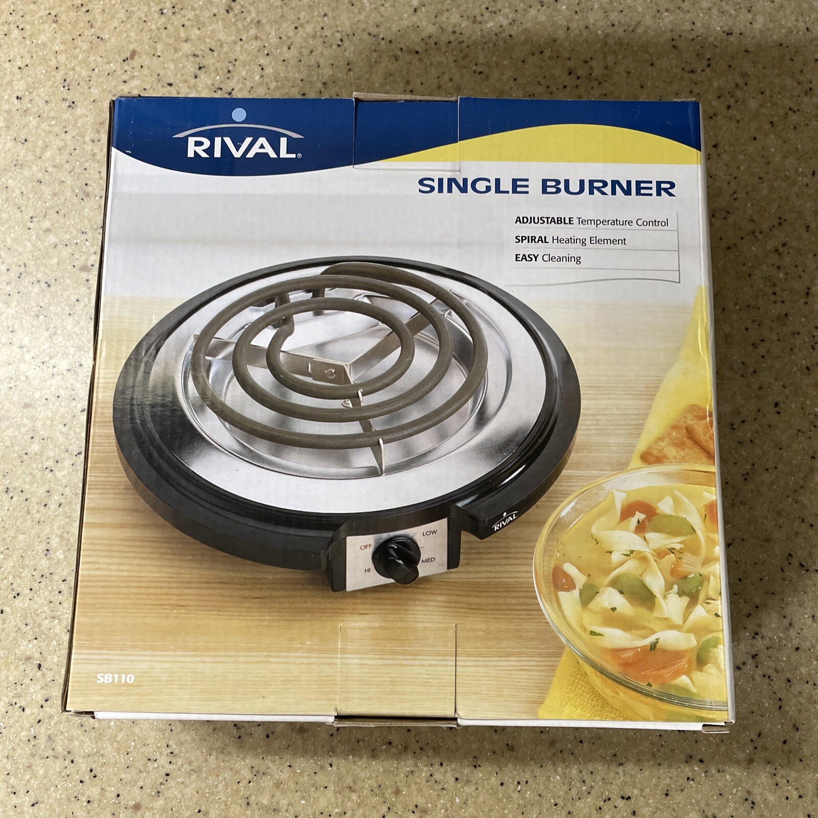 New Rival Single burner Electric Stove Adj Temp Spiral Heating Easy ...