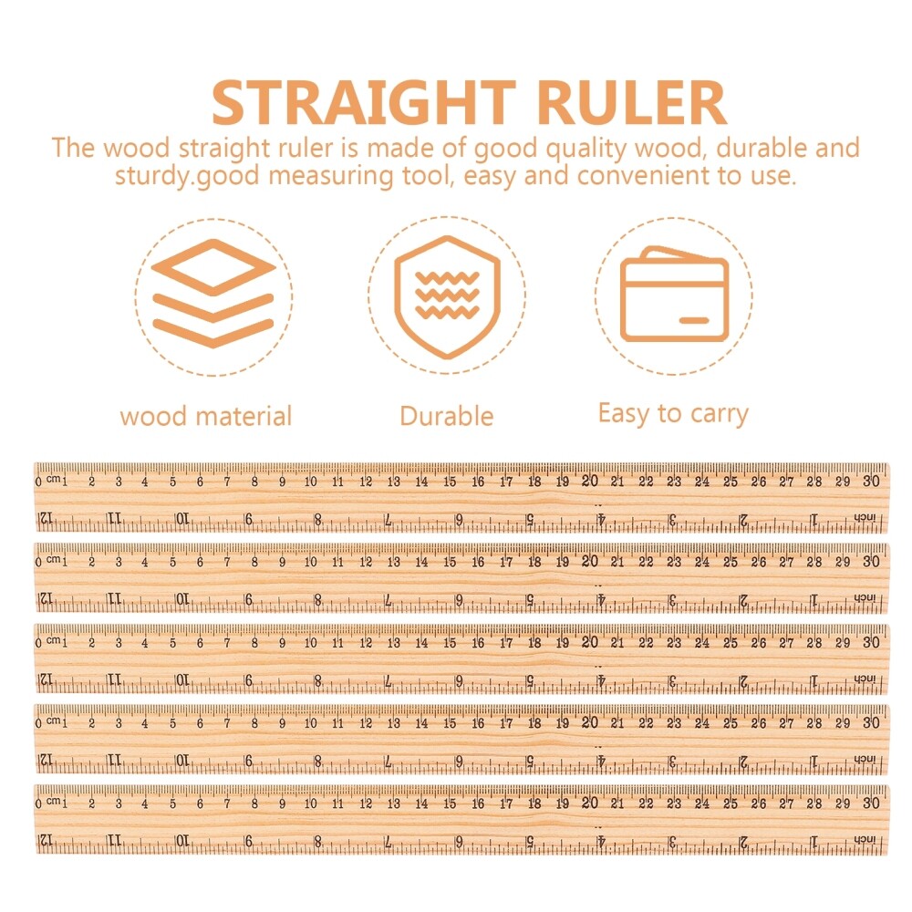 25 Pcs Student Measuring Straight Ruler Vintage Wooden Rulers | eBay