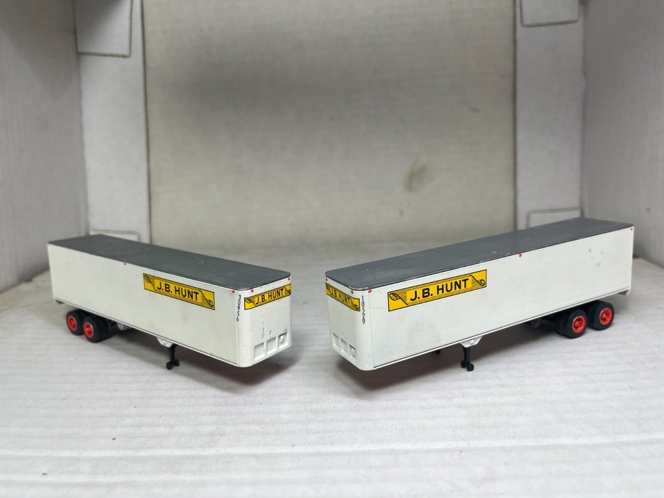 HO 1/87 LOT OF 2 CUSTOM JB HUNT TRUCK TRAILERS INTERMODAL TERMINAL FLAT ...