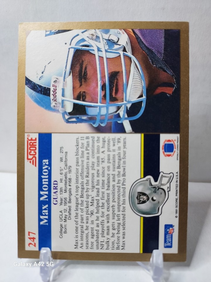 1991 Score Football #247 Max Montoya Los Angeles Raiders | eBay