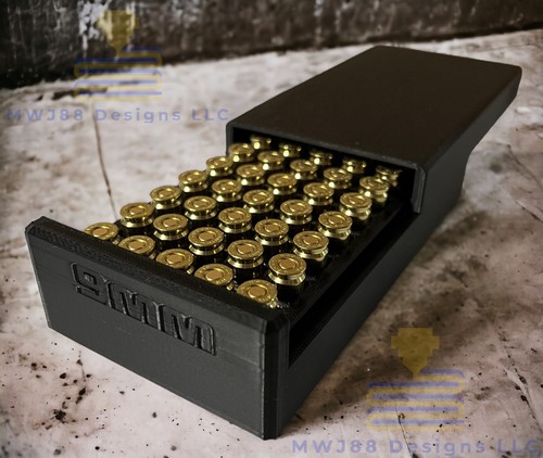 Sliding 9mm Ammo Storage Box Case - 50rd Round - Multiple Colors ...