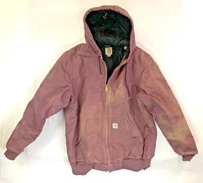 Carhartt WJ130 DPM Women L (12-14) Purple Jacket Quilted Hooded ...