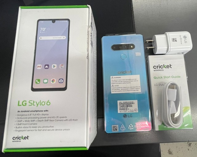 LG Stylo 6 LMQ730AM4 - 64GB - Blue (Cricket Wireless) (Single SIM) for ...