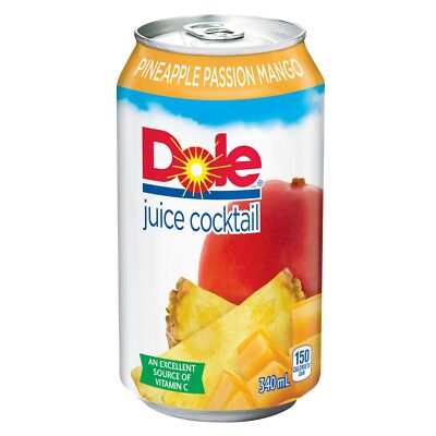 12 X Dole Pineapple Passion Mango Fruit Juice 340ml/11.5oz Each -Free ...