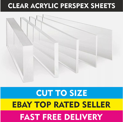 Clear ACRYLIC Sheet PLASTIC Perspex Sheet Cut To Size .. FREE POLISHED ...