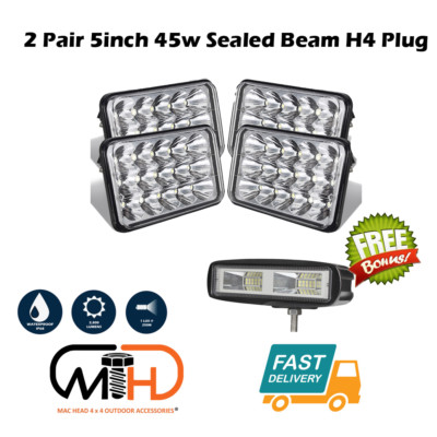 80 Series LED headlight 4 x 6 Inch led Headlights 60 SERIES Square H4 ...