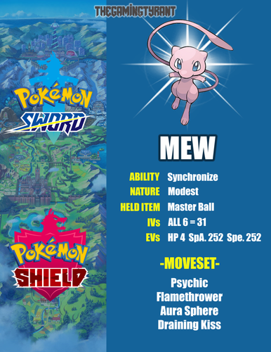 Pokemon Sword and Shield Mew Perfect Stats Lvl.100 w/Master Ball | eBay