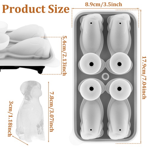 2 Packs Ice Cube Tray Labrador Retriever Dog Ice Cube Mold 4 Hole ...