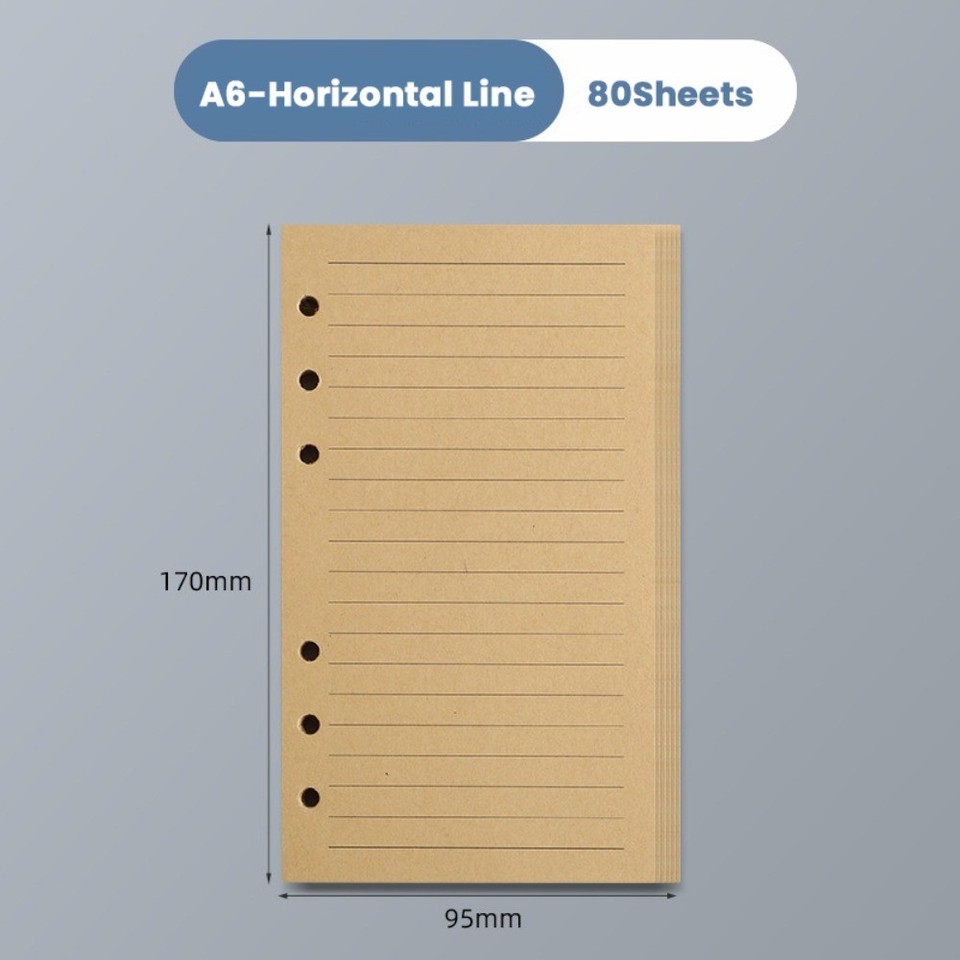 80Sheets A5/A6/A7 Notebook Refill Paper 6-hole Binder Inner Page Gift ...