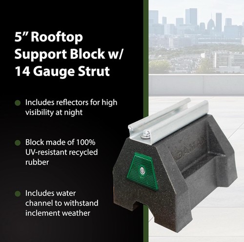 RTS14-5 Rooftop Support Block w/ Galvanized Steel Strut Sleeper Curb 5 ...