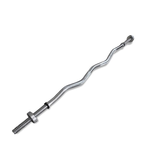 CAP Barbell 47" Easy Curl Bar, Solid Steel, Threaded, Chrome, Round ...