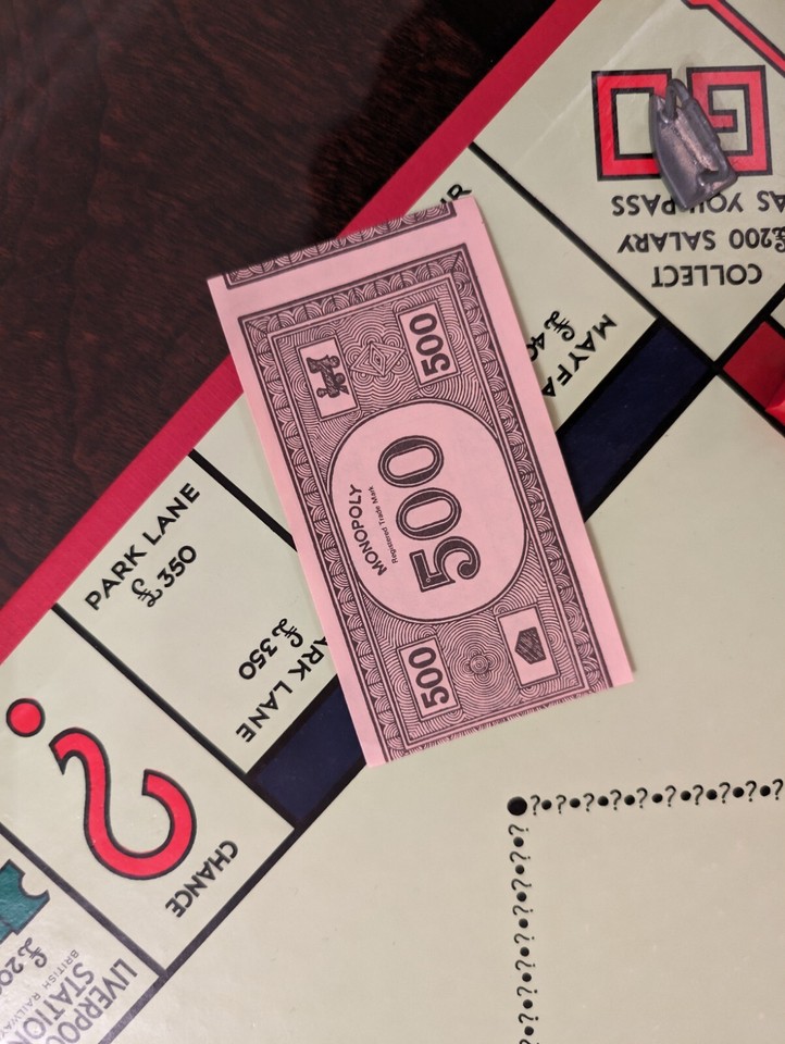 Unique $500 Note Misprinted Monopoly Money Cash Vintage 1972 ...