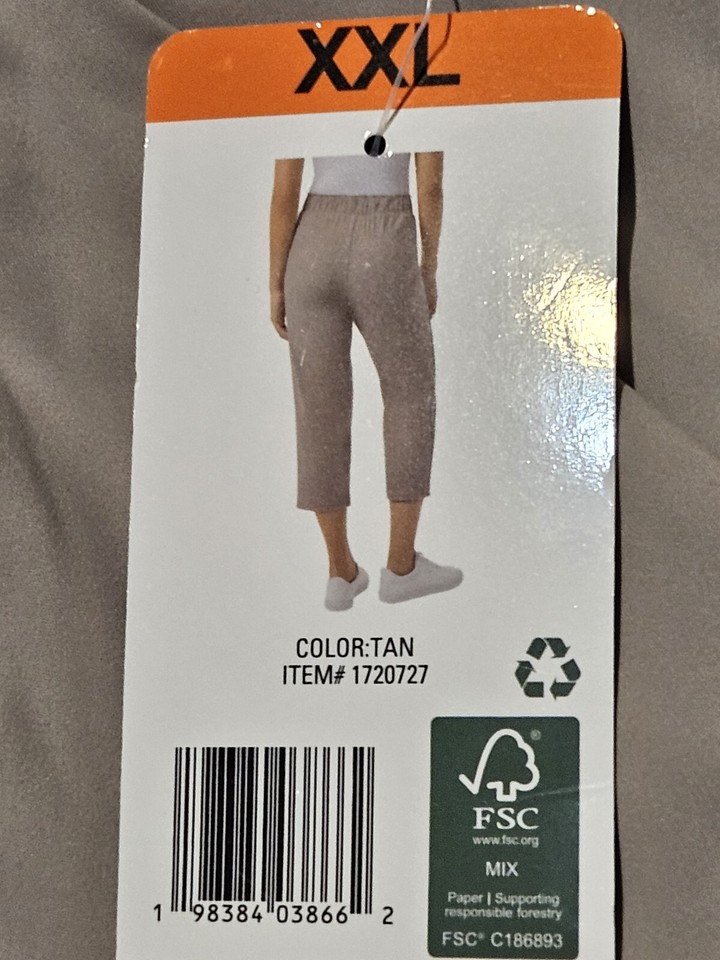 NWT Women's 32 Degree Cool Capri Pant Color Tan Size XXL | eBay