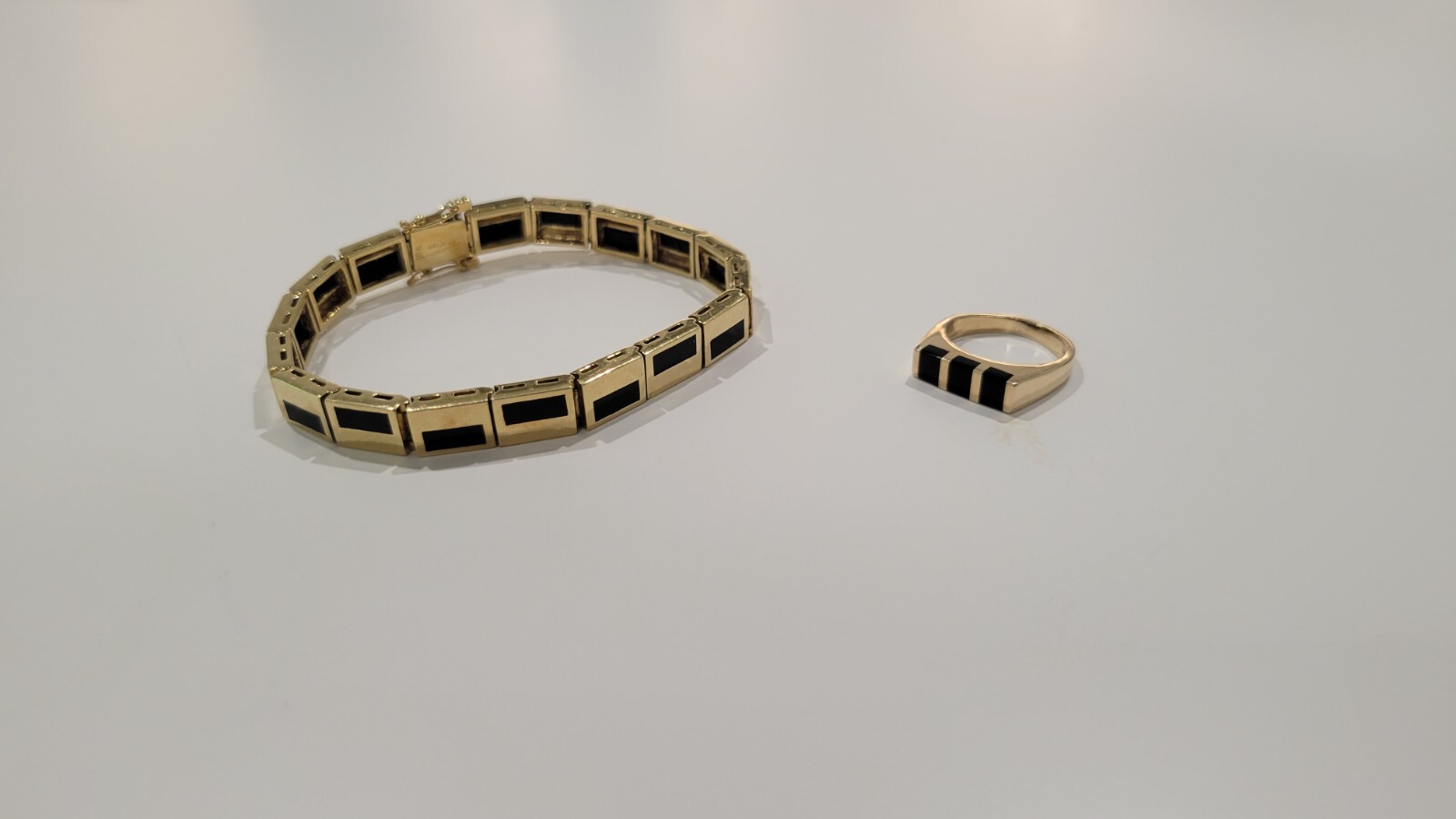 Bernard Passman 18k Yellow Gold Black Coral Bracelet and Ring Mens | eBay