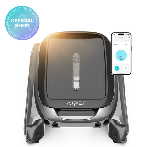 AIPER Solar Powered Robotic Pool Skimmer with Temperature Monitor ...