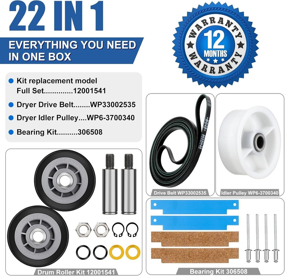 Dryer Roller Wheel For Maytag Neptune 3000 Series MDE6000AYW MDE5500AYW ...