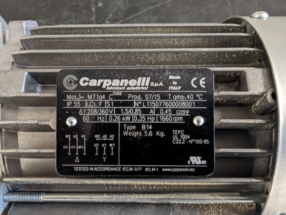 Carpanelli Motor & Gear Box For Bakery Equipment | eBay