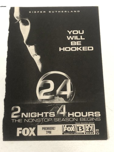 24 Twenty Four Tv Guide Vintage Print Ad Kiefer Sutherland TPA17 | eBay