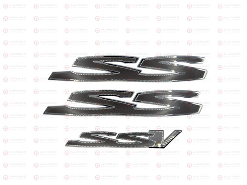 Grey Chrome Side Rear SS SSV Set Badge Emblem Holden Commodore VE VF SS ...