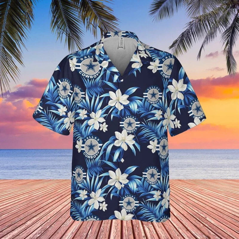 Dallas team cowboy button down shirt, floral summer vacation shirt | ID ...