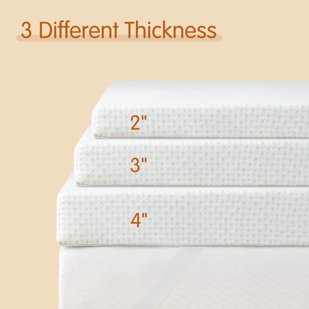 Subrtex Mattress Topper Memory Foam Full Medium Washable Cover Zippered ...