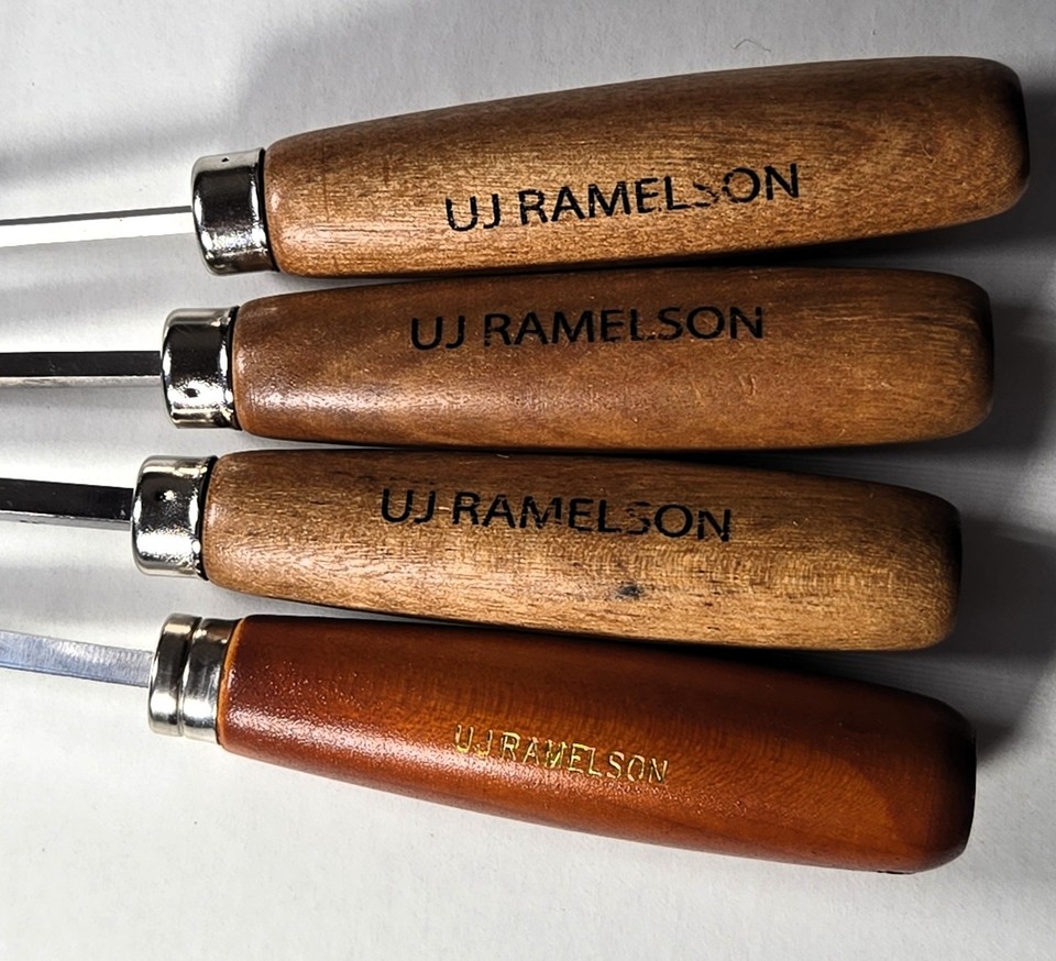 THREE 60° RAMELSON Bent Veiner Tool and ONE 90° RAMELSON V Checkering ...