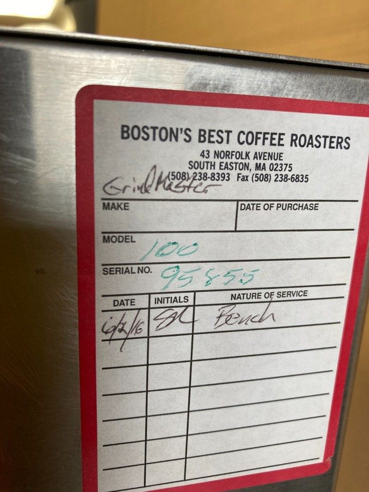 Grindmaster Coffee Grinder Model 100 Grind Master Stainless Commercial ...