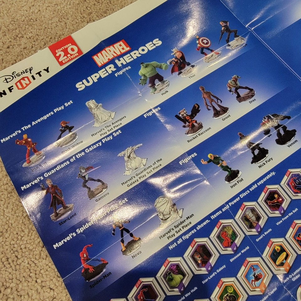 Disney Infinity 2.0 Poster: Originals/Marvel & Power Disc Checklist ...