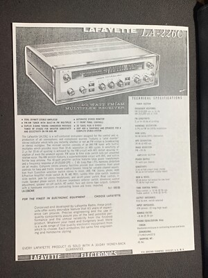 Lafayette LA-226C Owners Service Manual Spec Sheet Schematic Receiver ...