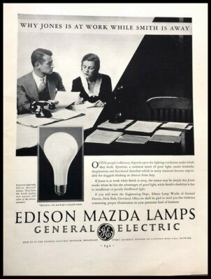 1931 Edison Mazda Light Bulbs Vintage Advertisement Print Art Ad Poster ...