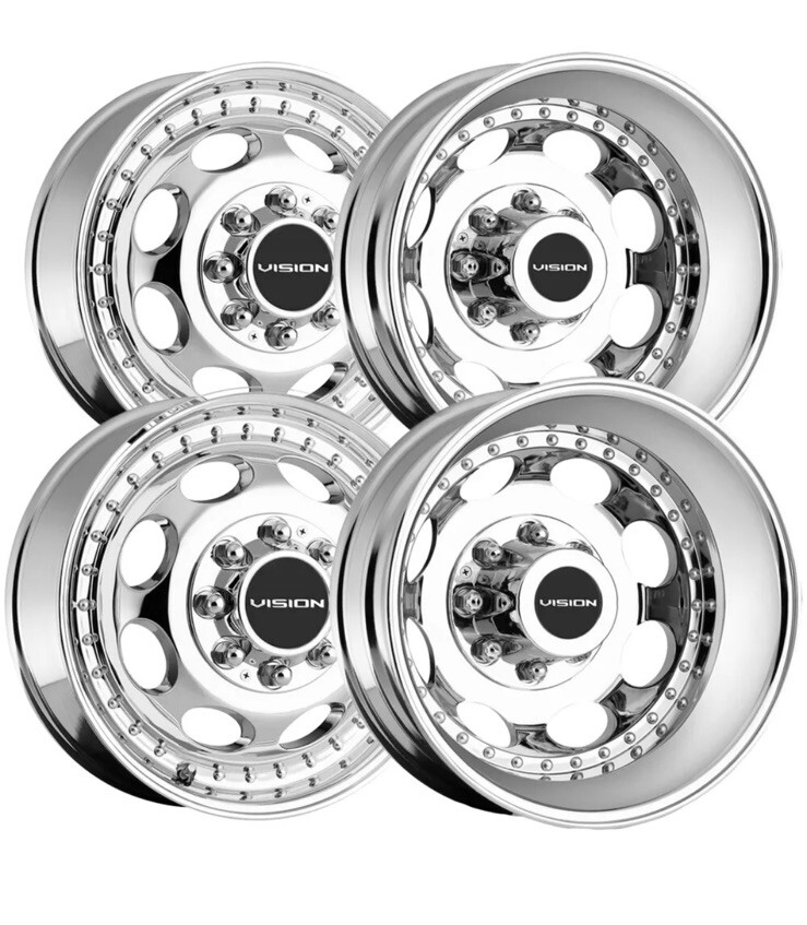 2 Set 17" Vision 181Z Hauler Dually Wheels 17x6.5 8x6.5/8x165.1 Chrome ...