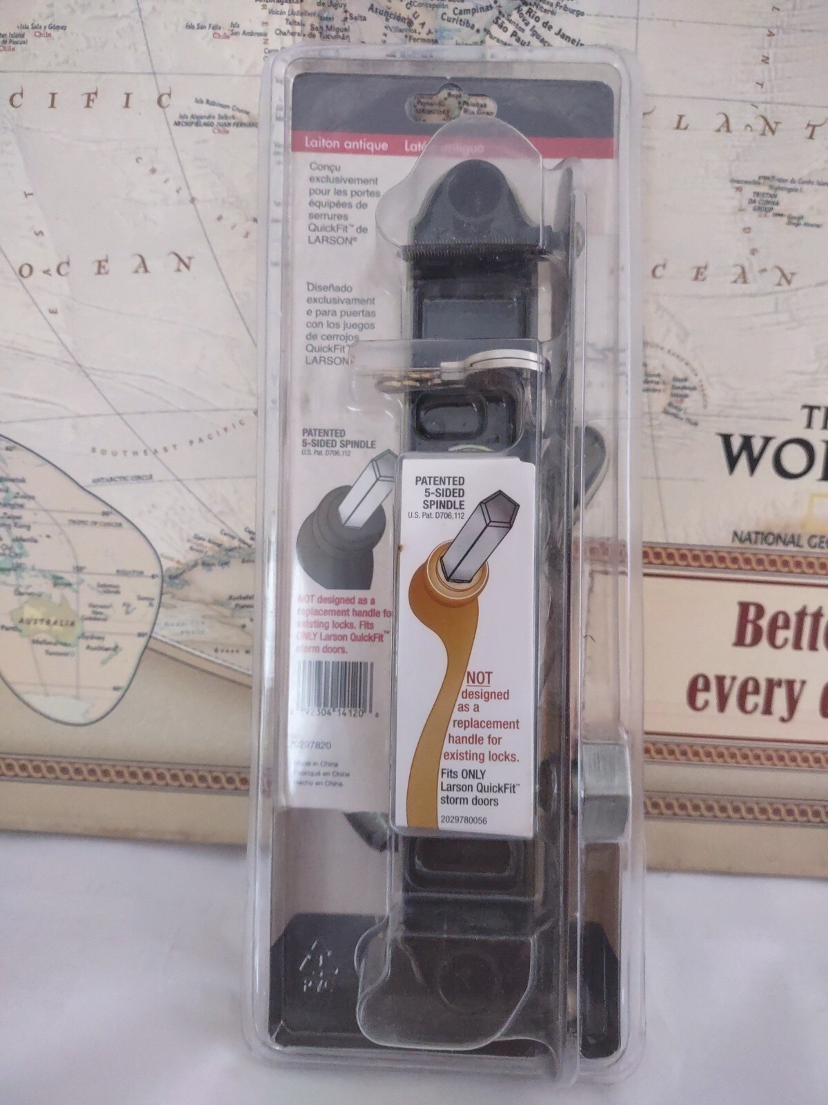 Larson Quick Fit Antique Brass Storm Door Matching Handle set 20297820 ...