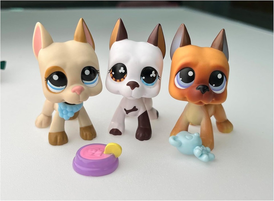 3pcs Pet Shop LPS Great Dane Dog Set #244#577#1647 with Accessories ...