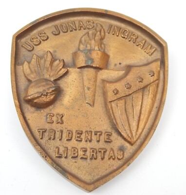 6P USS Jones Ingram Ex Tridente Libertes Navy Ship Metal Plaque Shield ...