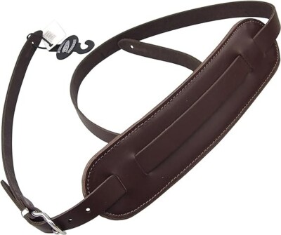 UK Made Genuine Leather Padded Shoulder Pad Buckle Vintage Guitar Strap ...