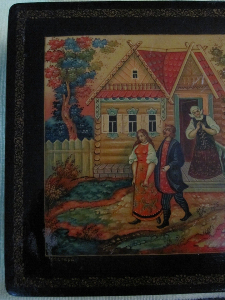 Vintage Russian Lacquer Wood Box Hand Painted / Russian Jewelry Box ...