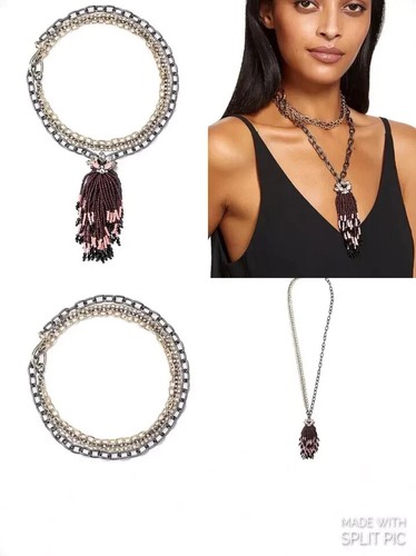 Mimco 'Instinct' Multiway Long/Short Crystal & Bead Pendant Necklace ...