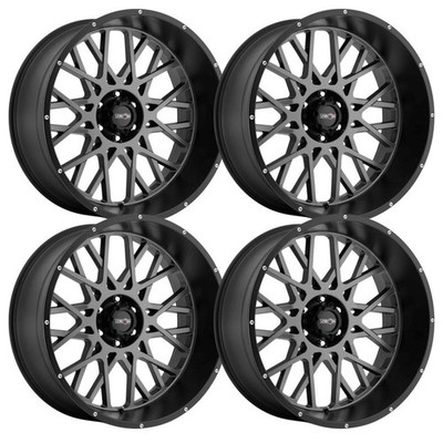 (Set-4) Vision Offroad 412 Rocker 22x10 6x135 -19mm Anthracite Wheels ...