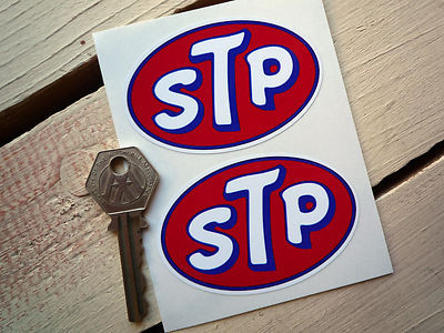 STP OIL Classic STICKERS 3" Pair Car Rcing Motorcycle Rally Bike Race ...