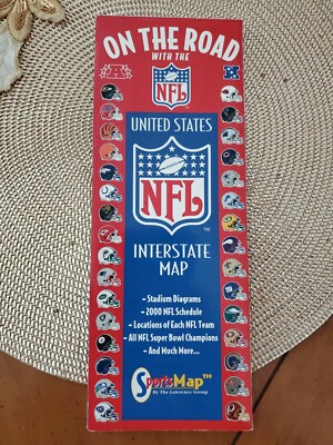 On the Road With NFL interstate map sport map.2000 NFL SCHEDULE. | eBay