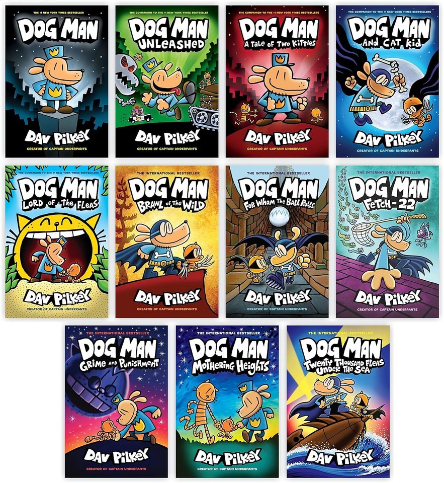 Dog Man Books Series Set 1-12 by Dav Pilkey HARDCOVER 2024 | eBay
