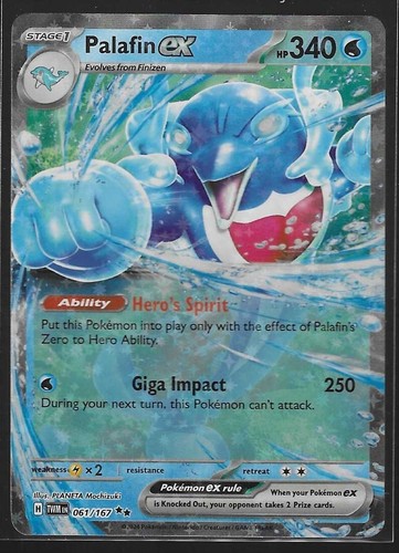 PALAFIN EX (061/167) - TWILIGHT MASQUERADE - Double Rare - MINT/NM ...