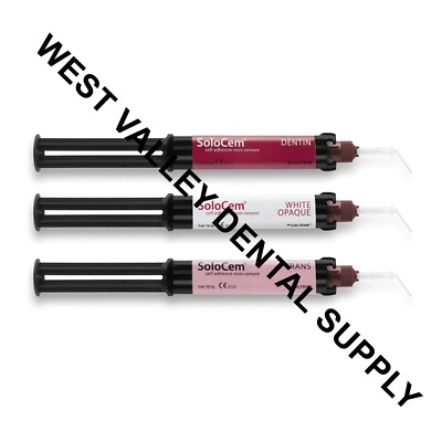SoloCem Resin Cement, Translucent, Dual-Cure Refill 5mL Syringe +10 ...